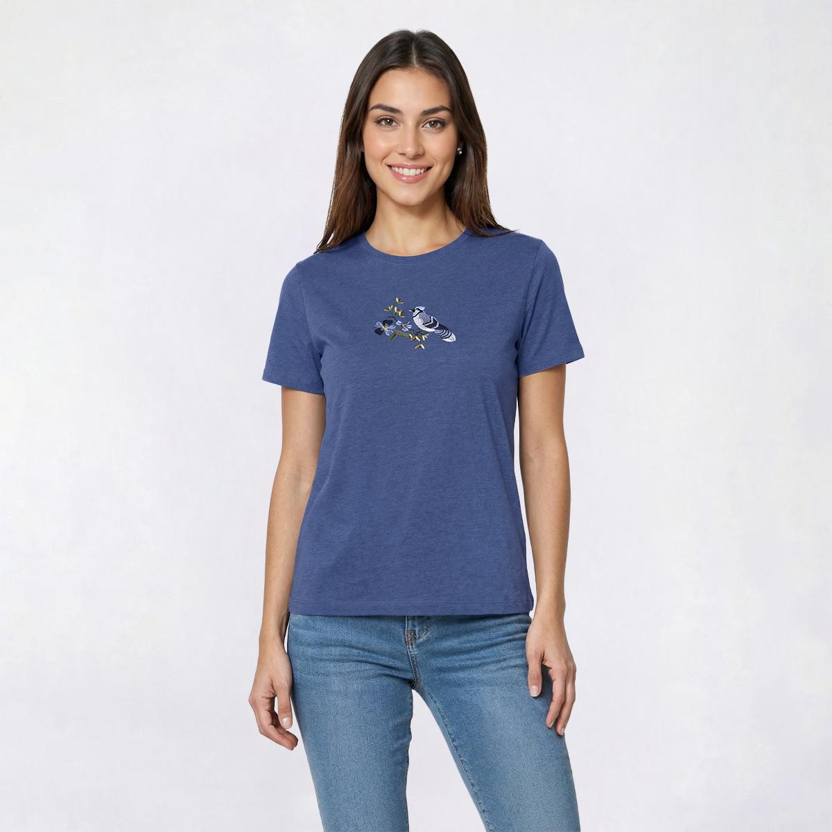 Click here for Petite Madison Taylor Short Sleeve Blue Jay Embroi... prices